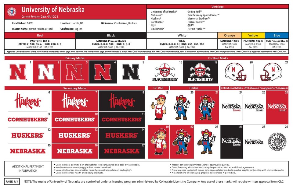 UNL Branding | Licensing | Nebraska